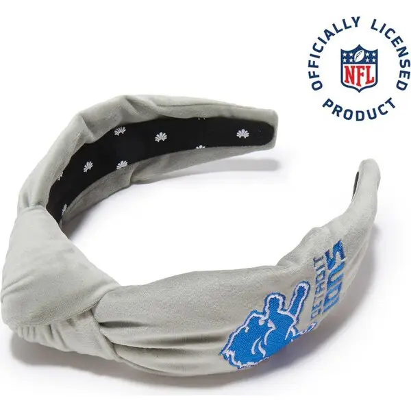 Lele Sadoughi Detroit Lions Embroidered Knotted Headband - Gray 020