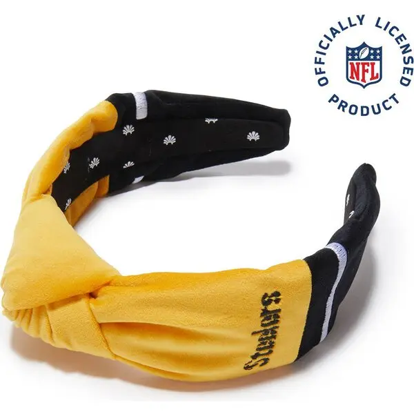 Lele Sadoughi Pittsburgh Steelers Embroidered Knotted Headband - Steelers Gold 700