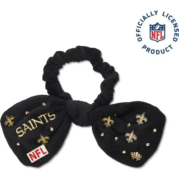 Lele Sadoughi X Nfl New Orleans Saints Bow Scrunchie - Jet 001