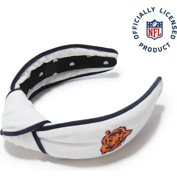 Lele Sadoughi Chicago Bears Embroidered Knotted Headband - Ivory 100