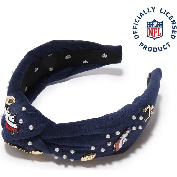 Lele Sadoughi Denver Broncos Embellished Knotted Headband - Navy 400