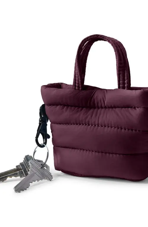 LANDS' END Canvas Mini Tote Bag Charm - Lush Burgundy