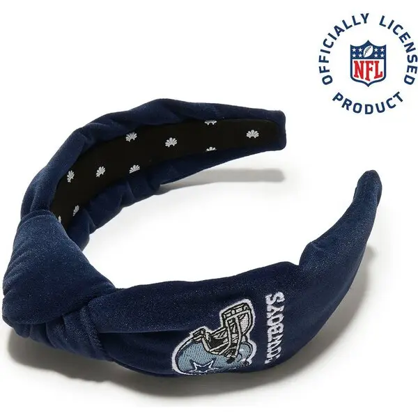 Lele Sadoughi Dallas Cowboys Embroidered Knotted Headband - Navy Blue 400
