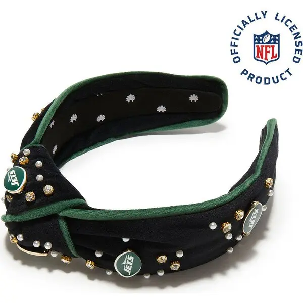 Lele Sadoughi New York Jets Embellished Knotted Headband - Jet 001