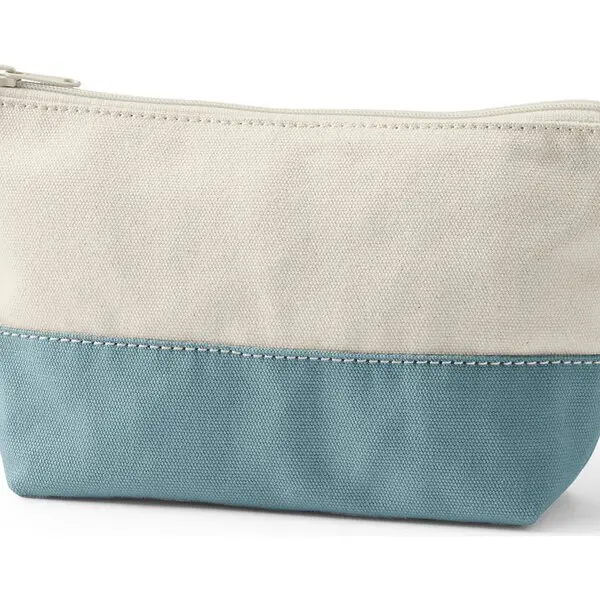 LANDS' END Canvas Pouch - Natural/pale Teal