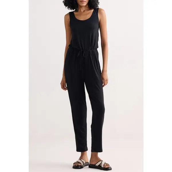 REISTOR Relaxed Drawstring Jumpsuit - Black