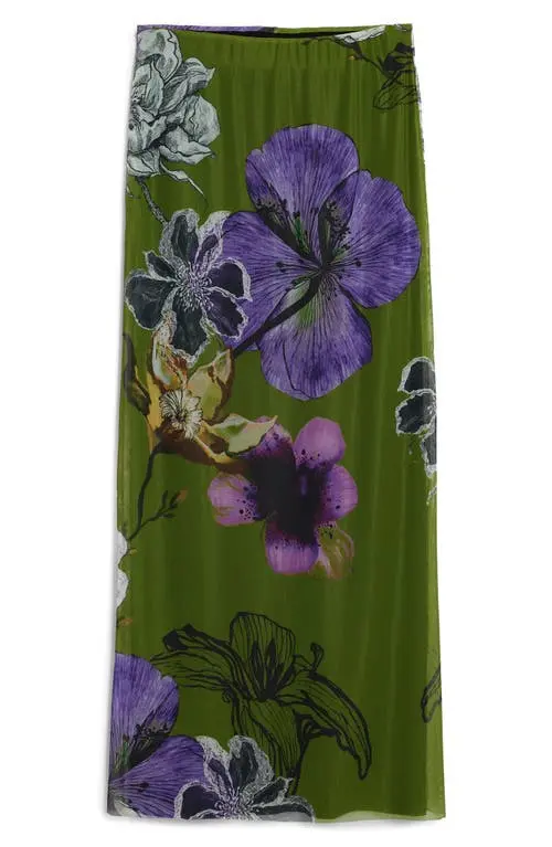 Desigual Floral Mesh Maxi Skirt