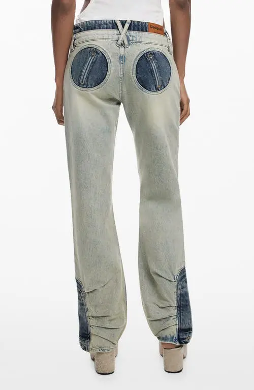 Desigual Double Waist Two-tone Jeans