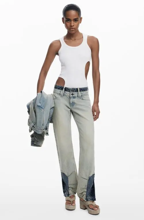 Desigual Double Waist Two-tone Jeans