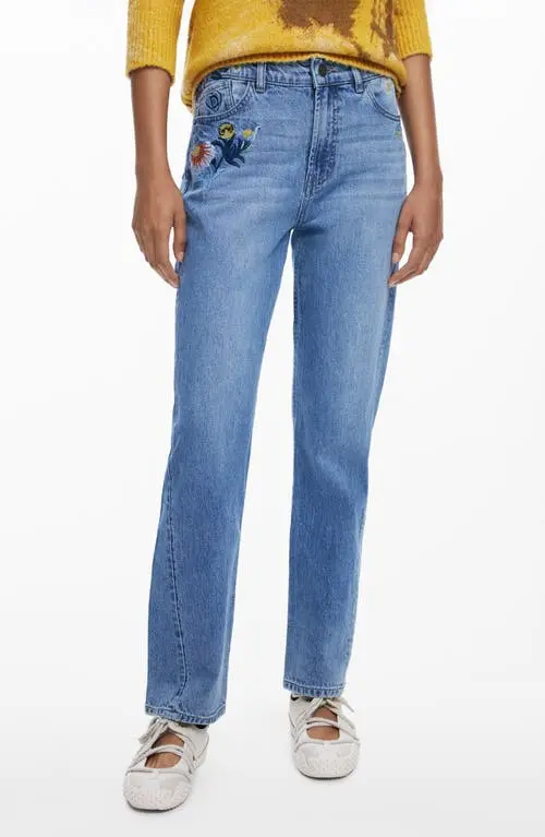 Desigual Embroidered Straight-leg Jeans