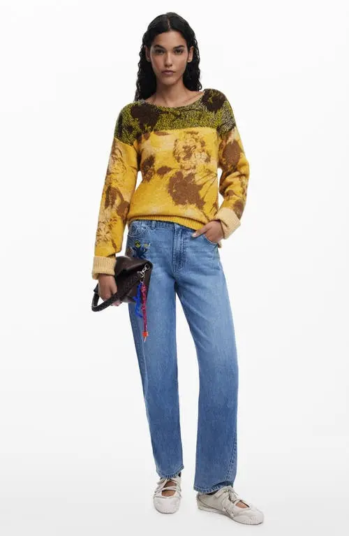 Desigual Embroidered Straight-leg Jeans