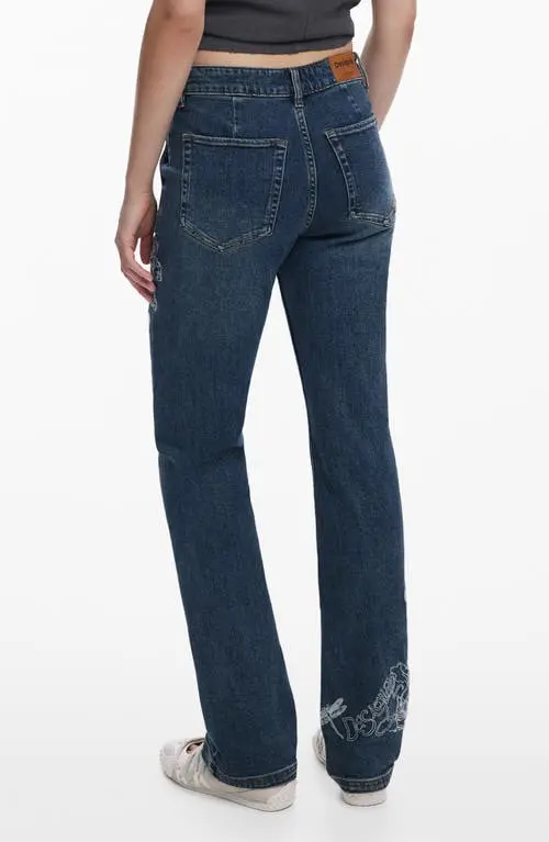 Desigual Embroidered Detail Button-fly Jeans
