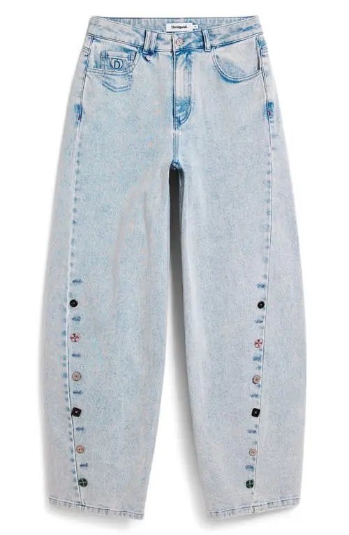 Desigual Barrel Leg Jeans - Light Blue