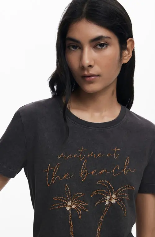 Desigual Embroidered Cotton T-shirt
