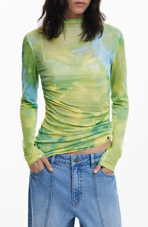 Desigual Watercolor Mock Neck Sweater