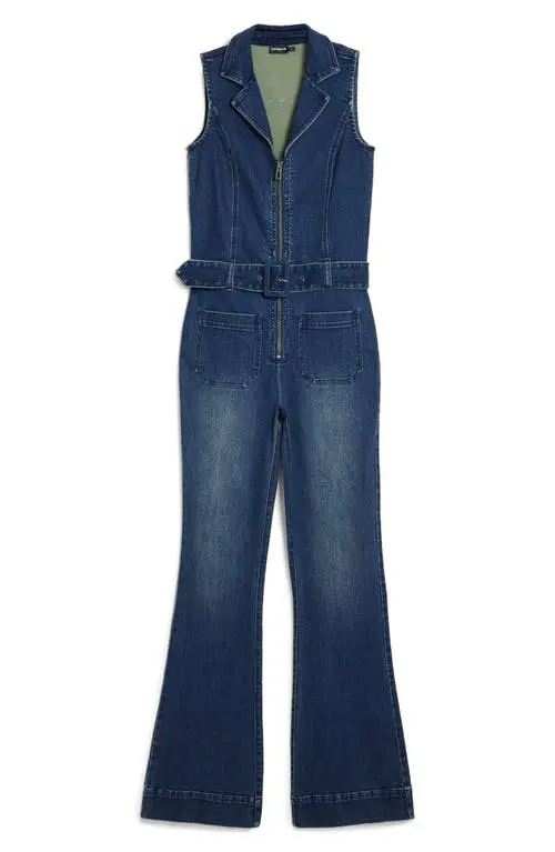 Desigual Sleeveless Denim Jumpsuit