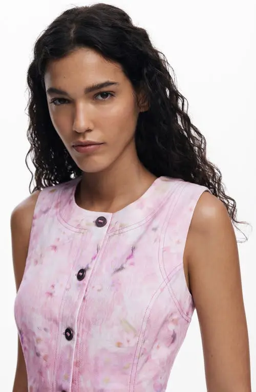 Desigual Floral Print Sleeveless Sheath Dress