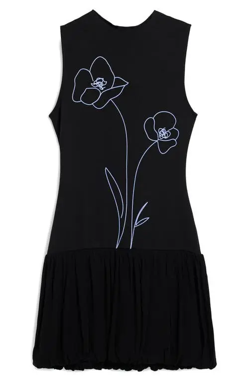Desigual Floral Print Sleeveless Minidress Bubble Hem