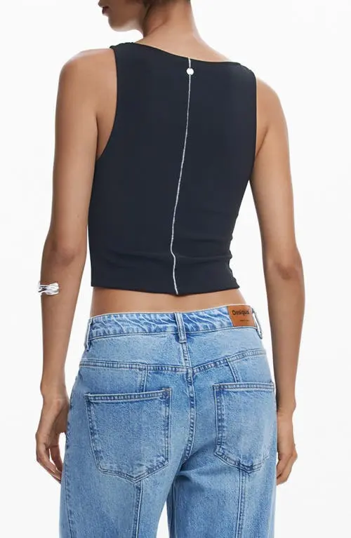 Desigual Exposed Seam Crop Tank