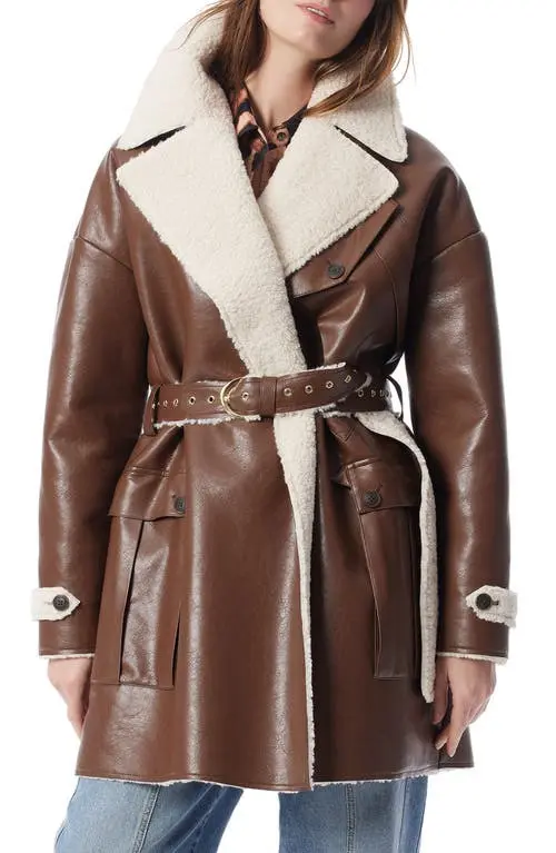 DO BY DEE OCLEPPO Irene Belted Faux Shearling Coat