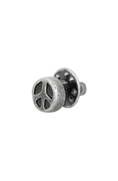 John Varvatos Peace Sign Pin - Silver