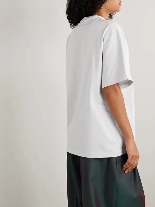 JIL SANDER Printed Cotton-jersey T-shirt - Gray