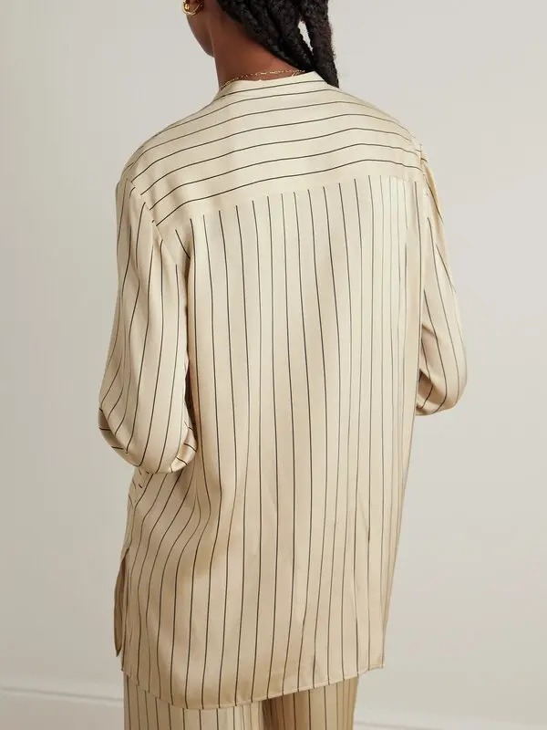 JOSEPH Athena Striped Silk-blend Satin Shirt