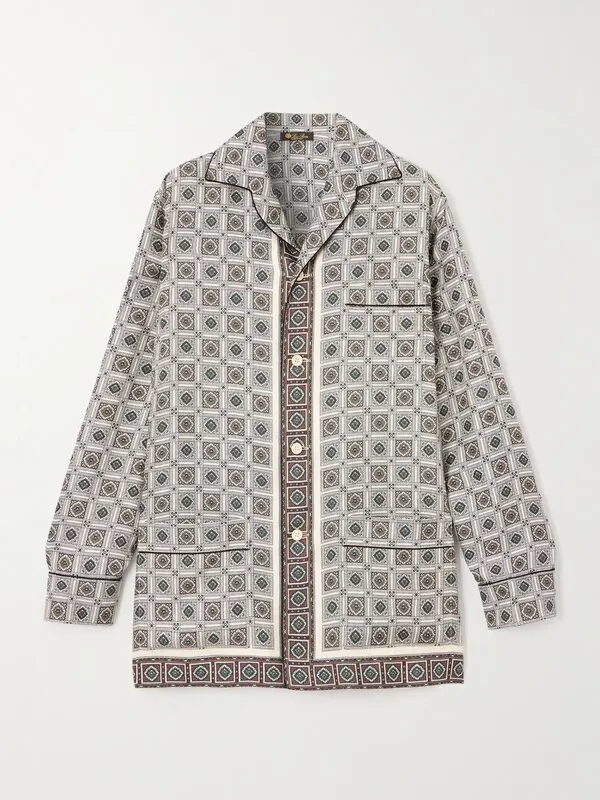 Loro Piana Lian Printed Silk-twill Shirt