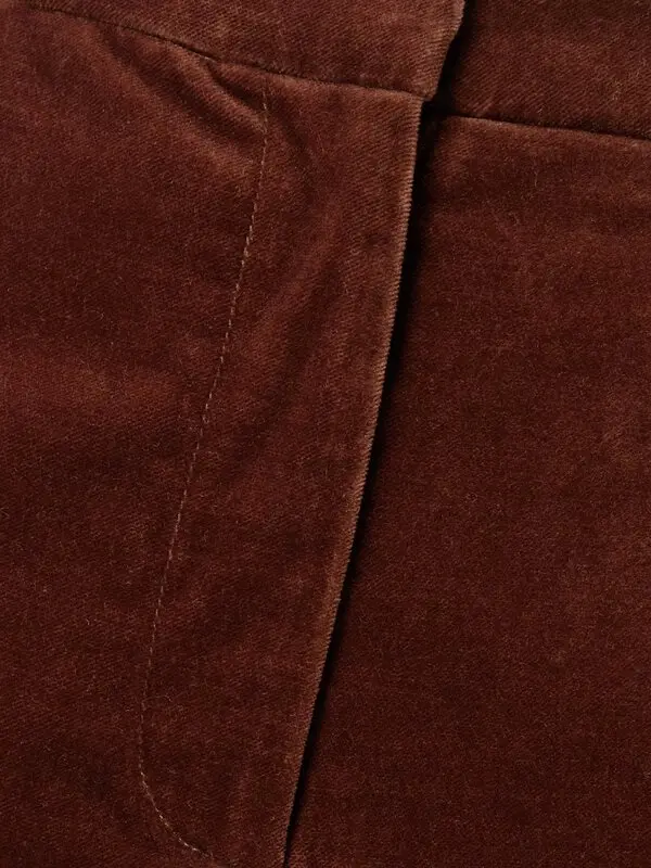 NILI LOTAN Corette Cotton-blend Velvet Straight-leg Pants
