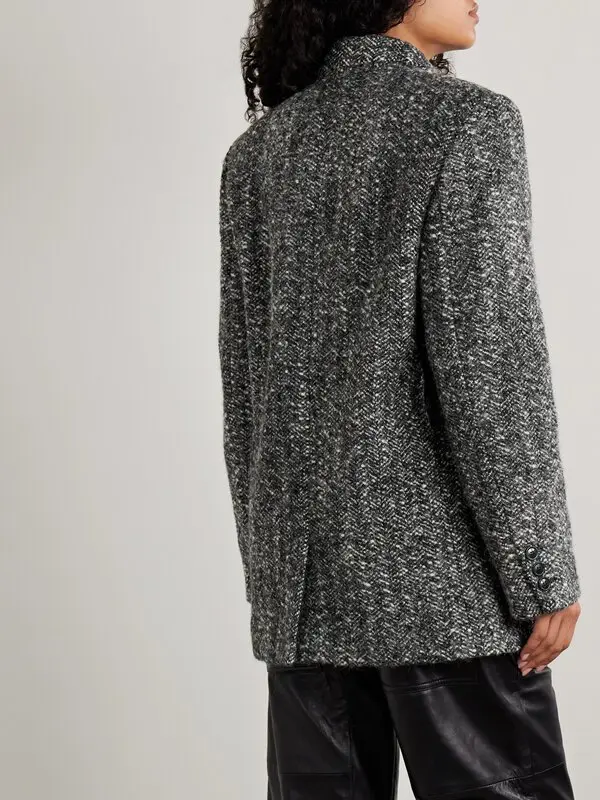 Isabel Marant Ezzia Wool-blend Bouclé-tweed Blazer - Gray