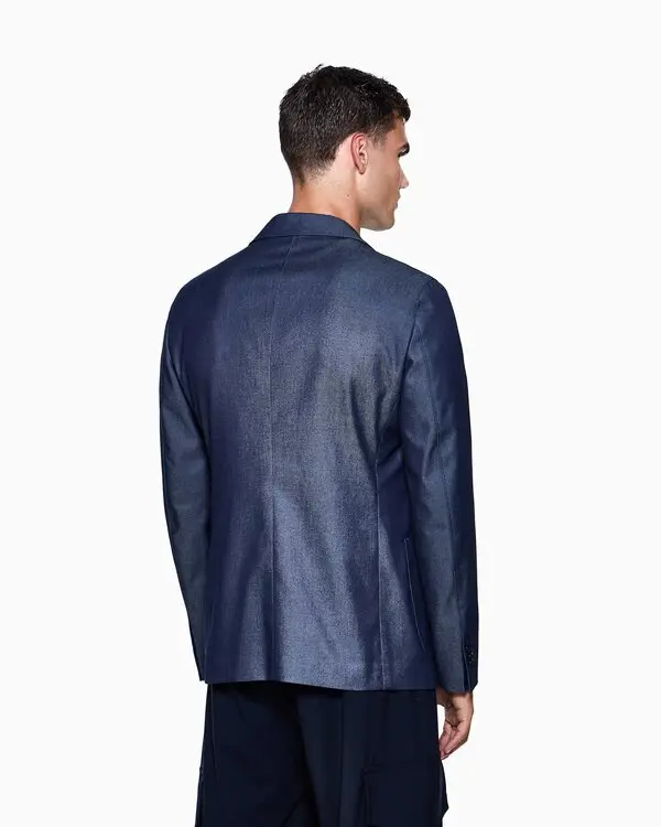 Giorgio Armani Upton Line Denim-effect Serge Jacket - Blue