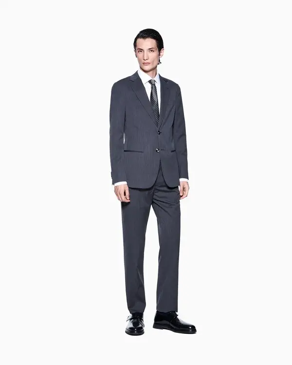 Giorgio Armani Soho Line Single-Breasted Suit In Wool Twill Grey