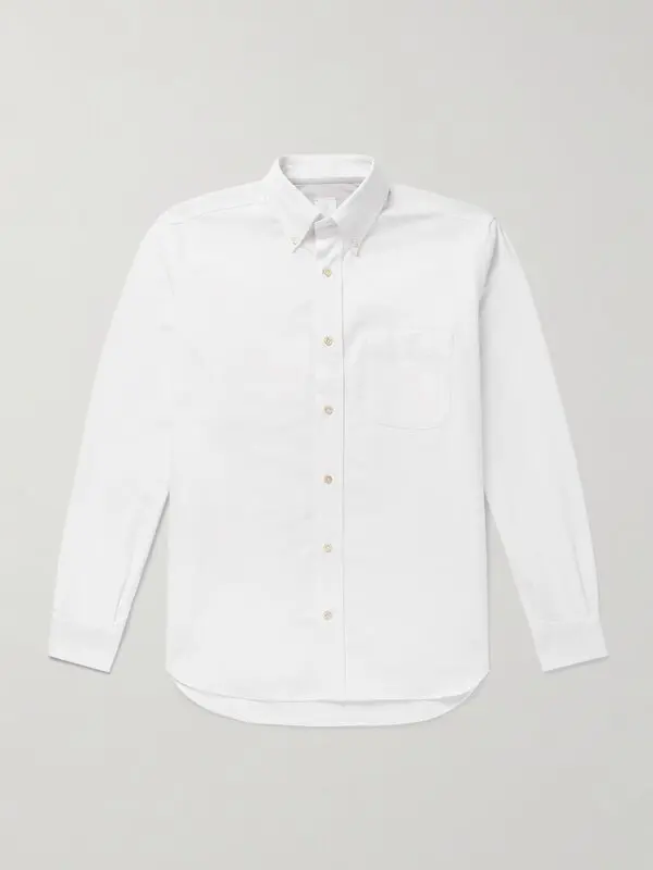 Eleventy Button-down Collar Cotton Oxford Shirt