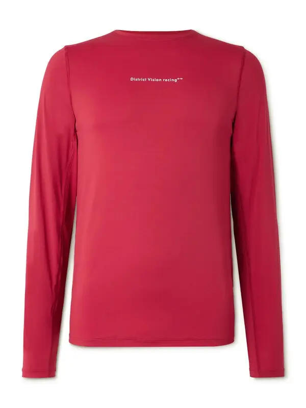 DISTRICT VISION Perforated Logo-print Stretch-jersey T-shirt
