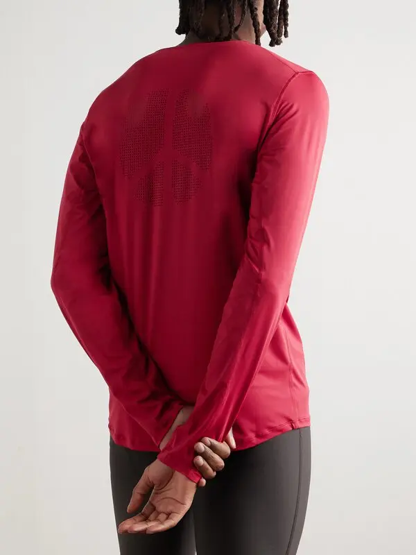 DISTRICT VISION Perforated Logo-print Stretch-jersey T-shirt