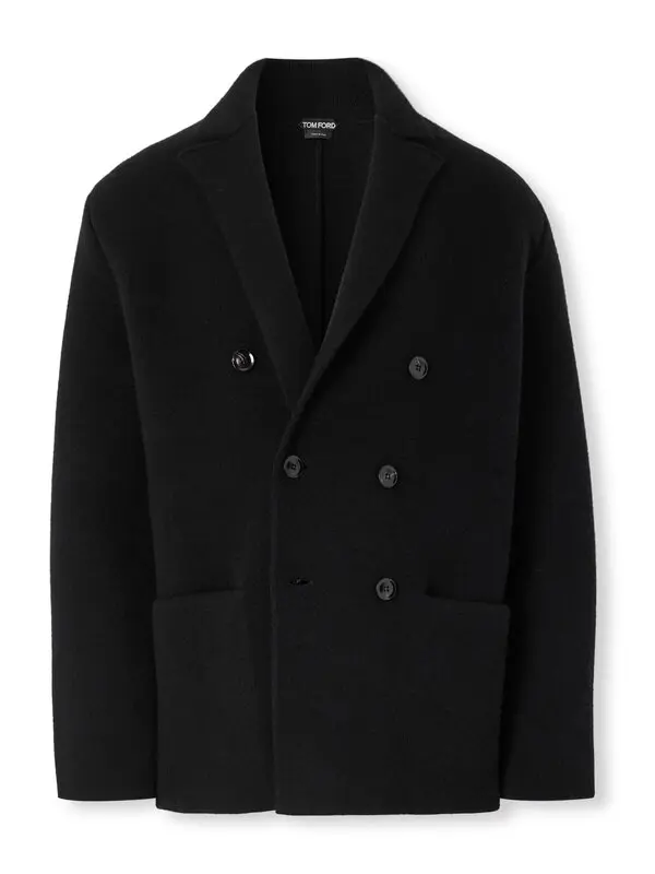 TOM FORD Double-breasted Cashmere-blend Blazer - Black