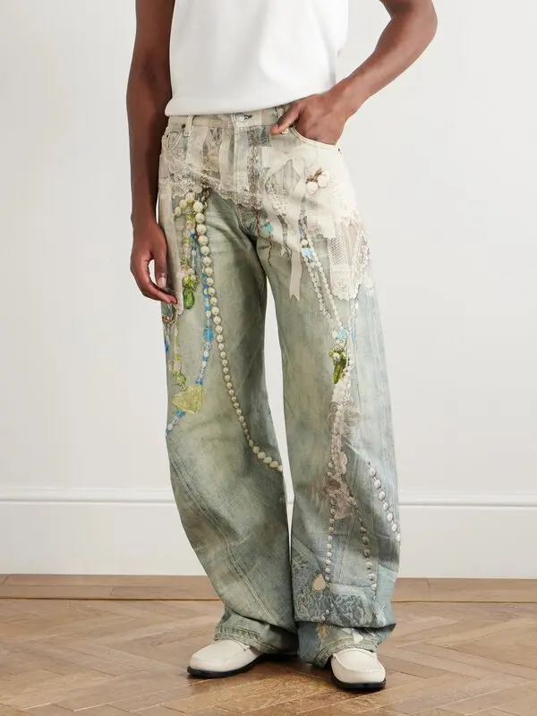 Acne Studios 2006 Wide-leg Printed Jeans