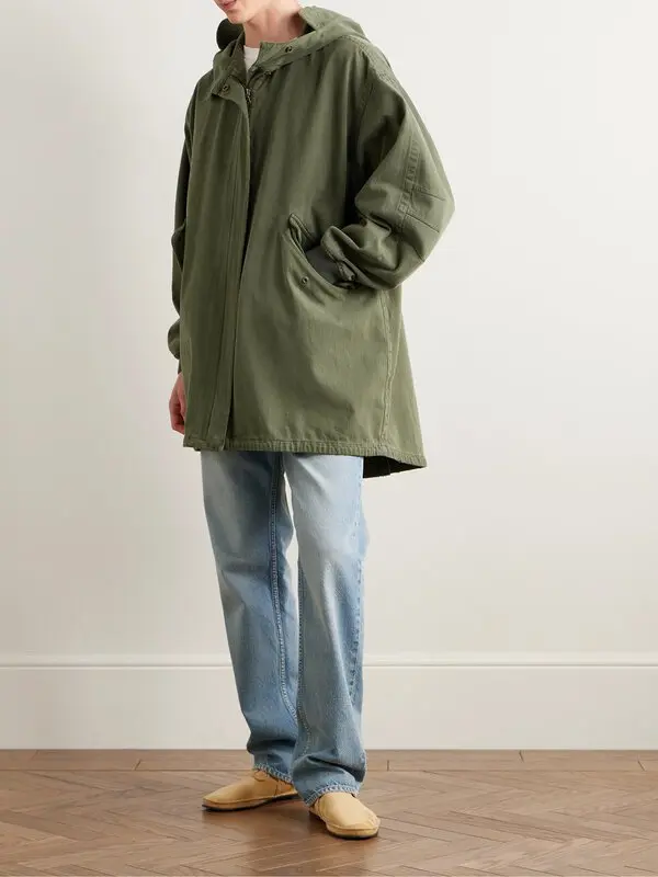The Row Kemet Oversized Hooded Jacket In Green - 40% Off