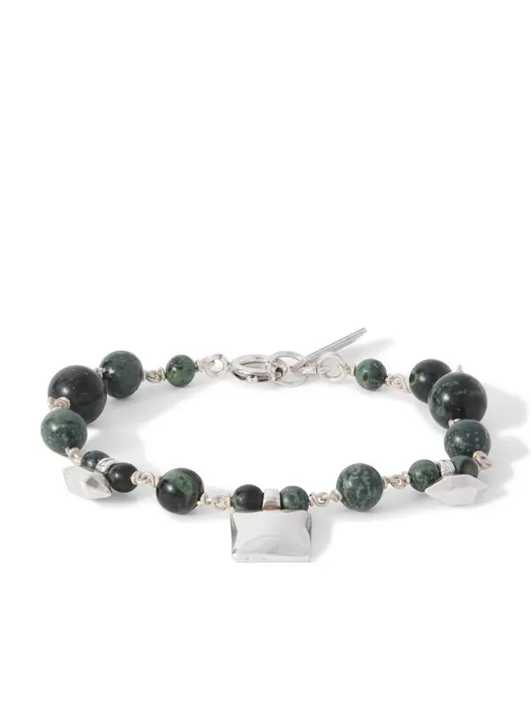 MARANT Jack Silver-tone And Jasper Beaded Bracelet - Green