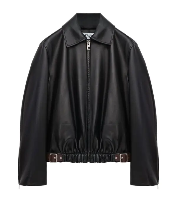 Loewe Leather Shirt Jacket - Black