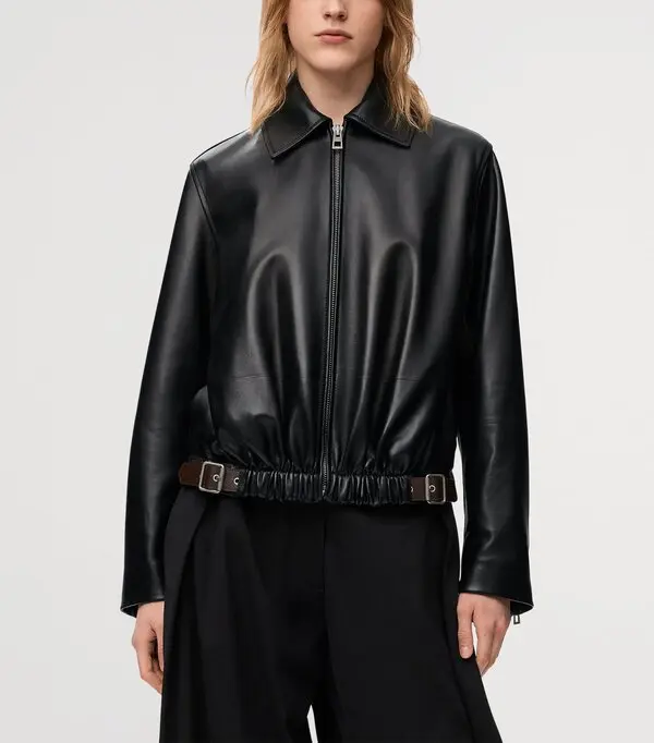 Loewe Leather Shirt Jacket - Black