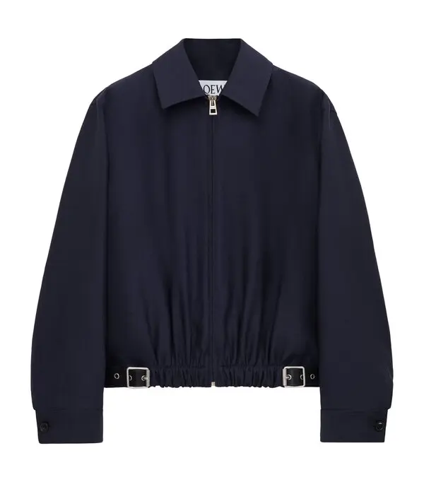 Loewe Wool-silk Shirt Jacket With Buckled Straps