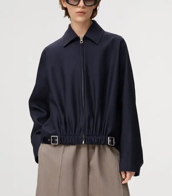 Loewe Wool-silk Shirt Jacket With Buckled Straps