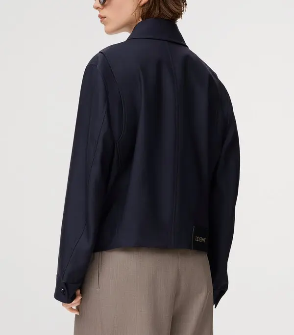 Loewe Wool-silk Shirt Jacket With Buckled Straps