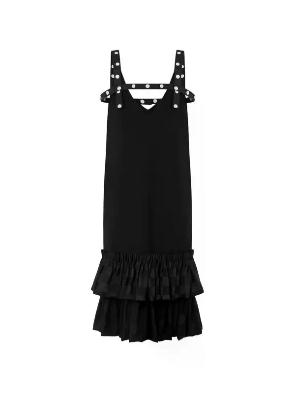 Moschino Ribbon-embellished Ruffled Dress - Black