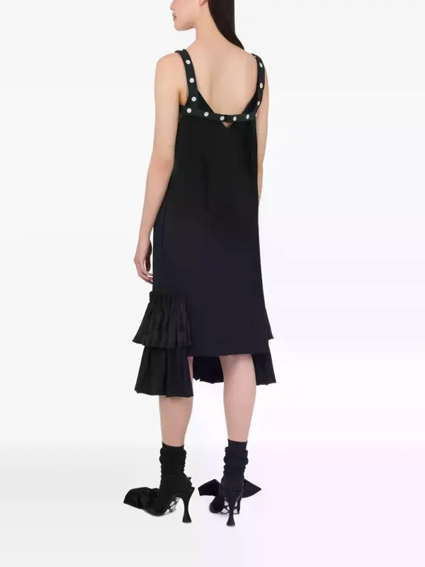 Moschino Ribbon-embellished Ruffled Dress - Black
