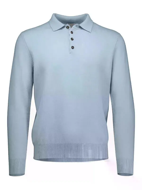 ALLUDE Cashmere Polo Shirt - Blue