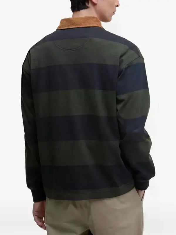 Barbour Embroidered-logo Stripe-pattern Polo Shirt