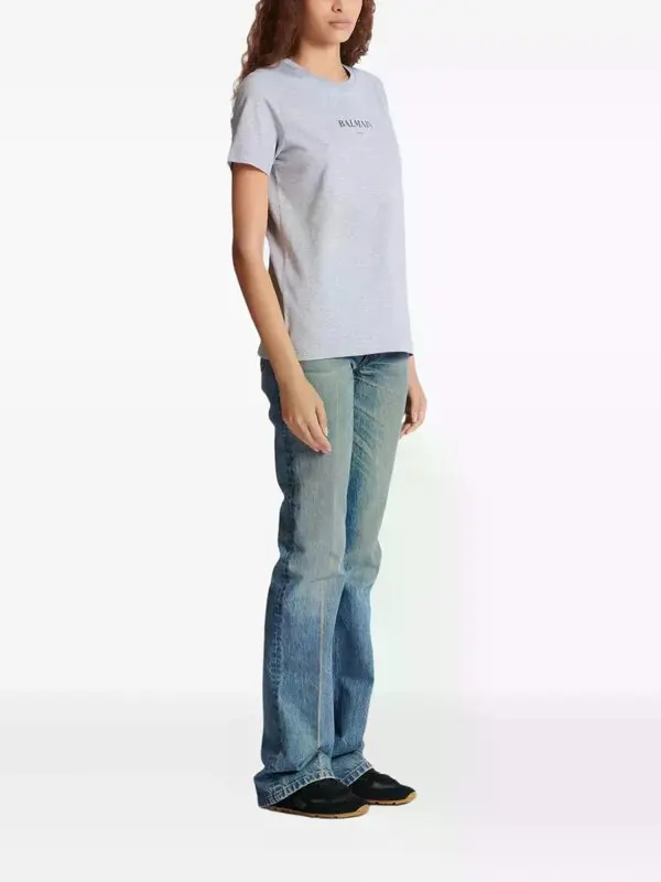 Balmain Logo-print Cotton T-shirt - Grey