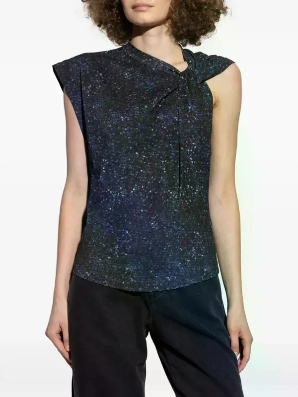 Isabel Marant Sequin-print Knot-detail Top